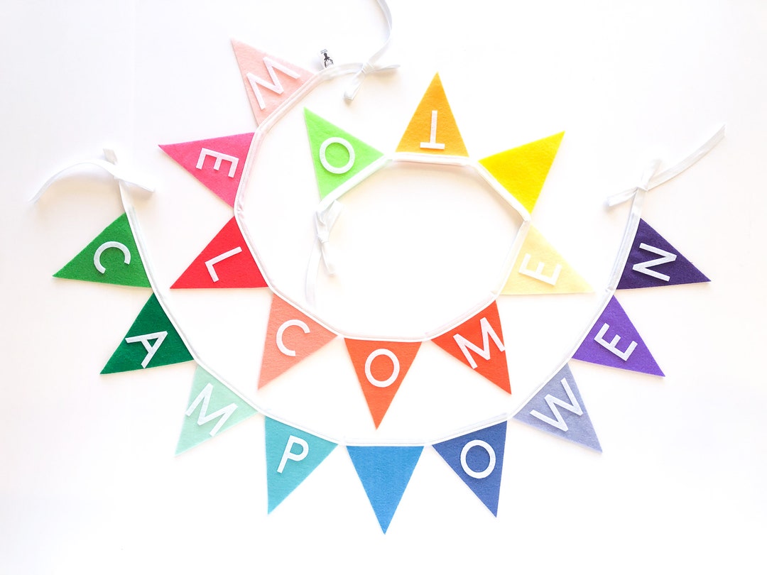 Custom Name Felt Flag Banner, Business Banner, Personalized Nursery ...