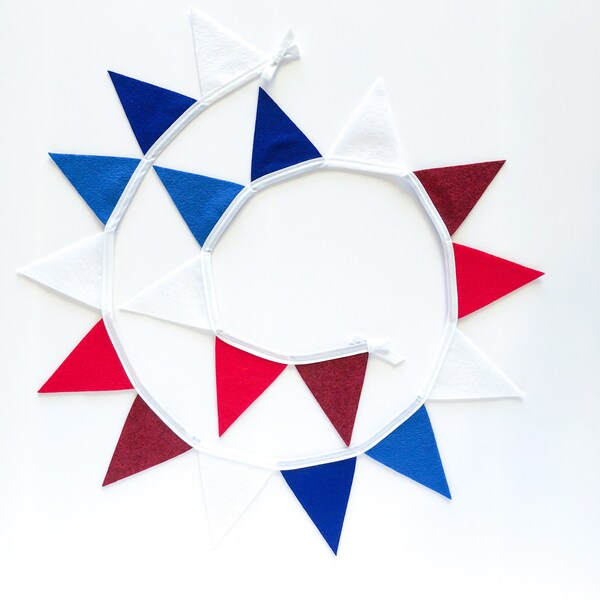 Bunting Red White Blue - Etsy