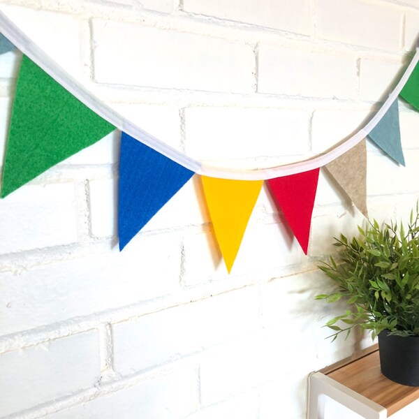 Primary Color Bunting Banner - Etsy