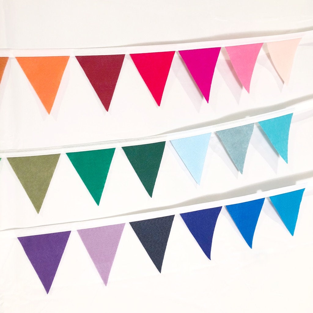 Custom color bunting 5 inch flags banner garland flags | Etsy