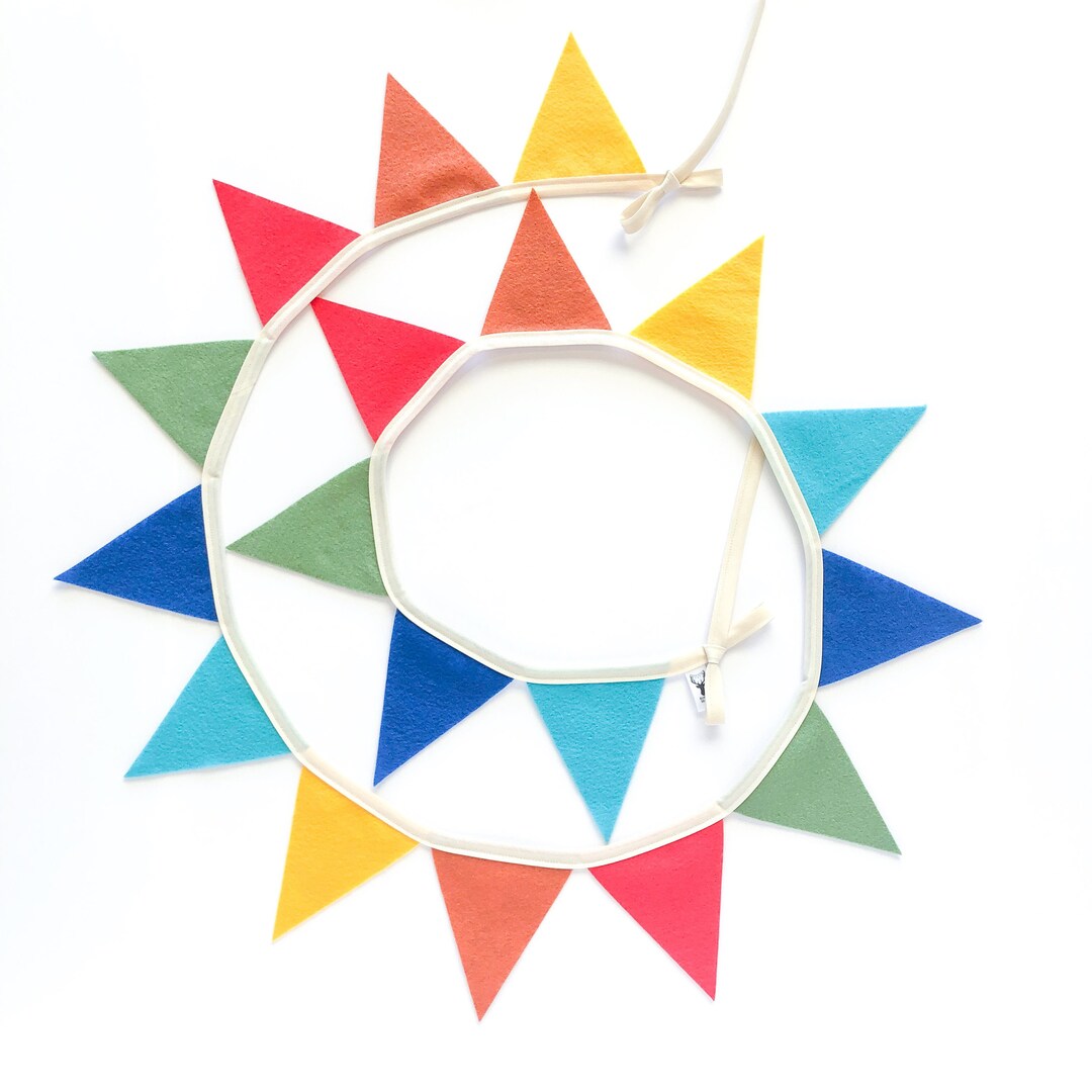 Camp Theme Felt Bunting Banner, Summer Camp Party Decor, Triangle Felt ...