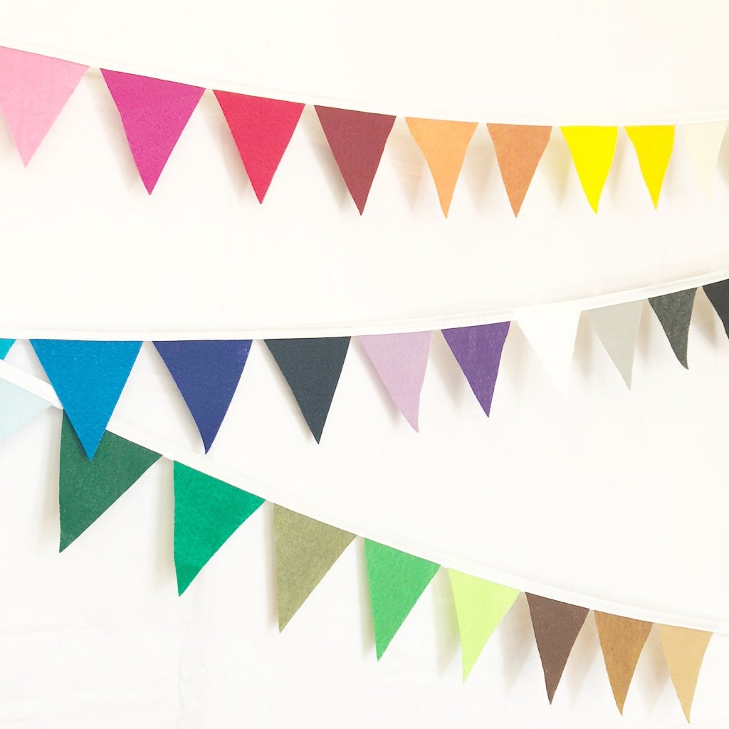 Custom color bunting 5 inch flags banner garland flags | Etsy