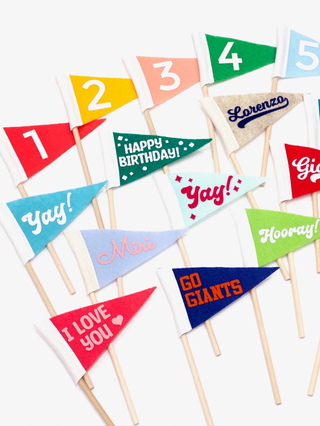 Custom Mini Pennant, Waving Hand Flag, Small Triangle Pennant Flag ...