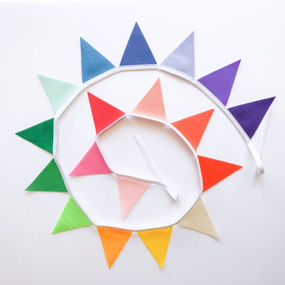 Rainbow Felt Bunting Color Wheel Banner Playroom Decoration | Etsy