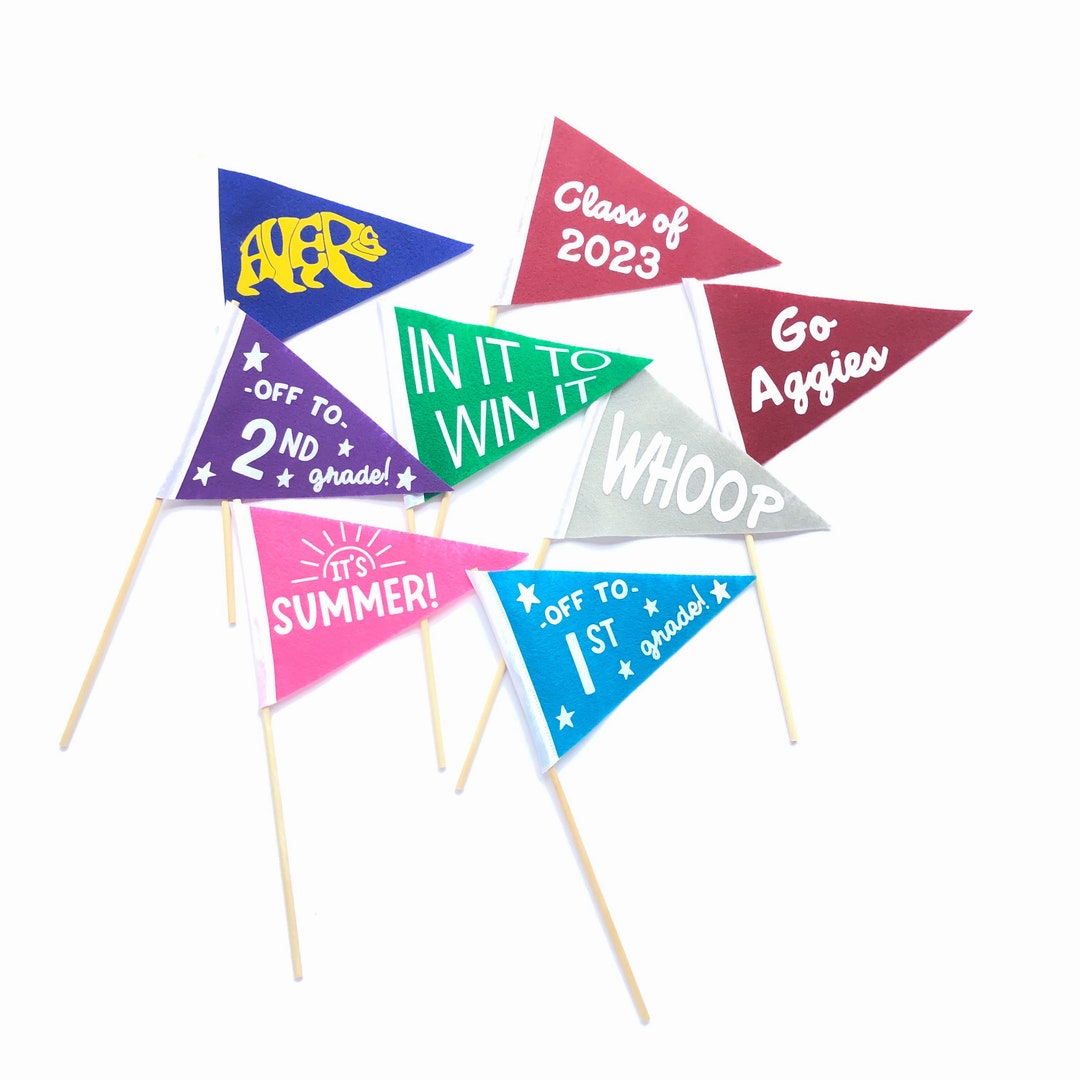 Custom Waving Hand Flag, Triangle Pennant Flag Party Favors, Solid ...