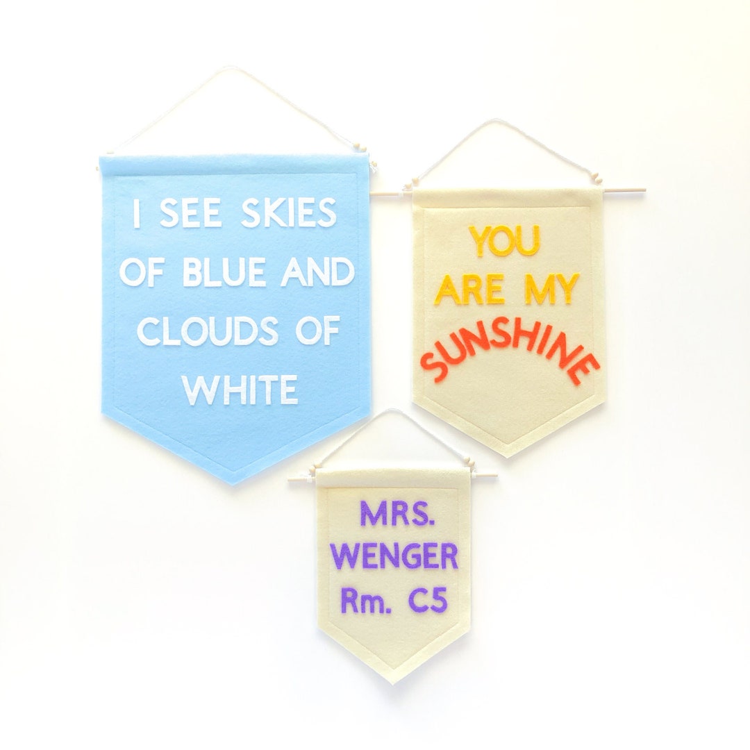 Custom Phrase Sign, Custom Name Pennant, Custom Quote, Custom Wall Sign ...