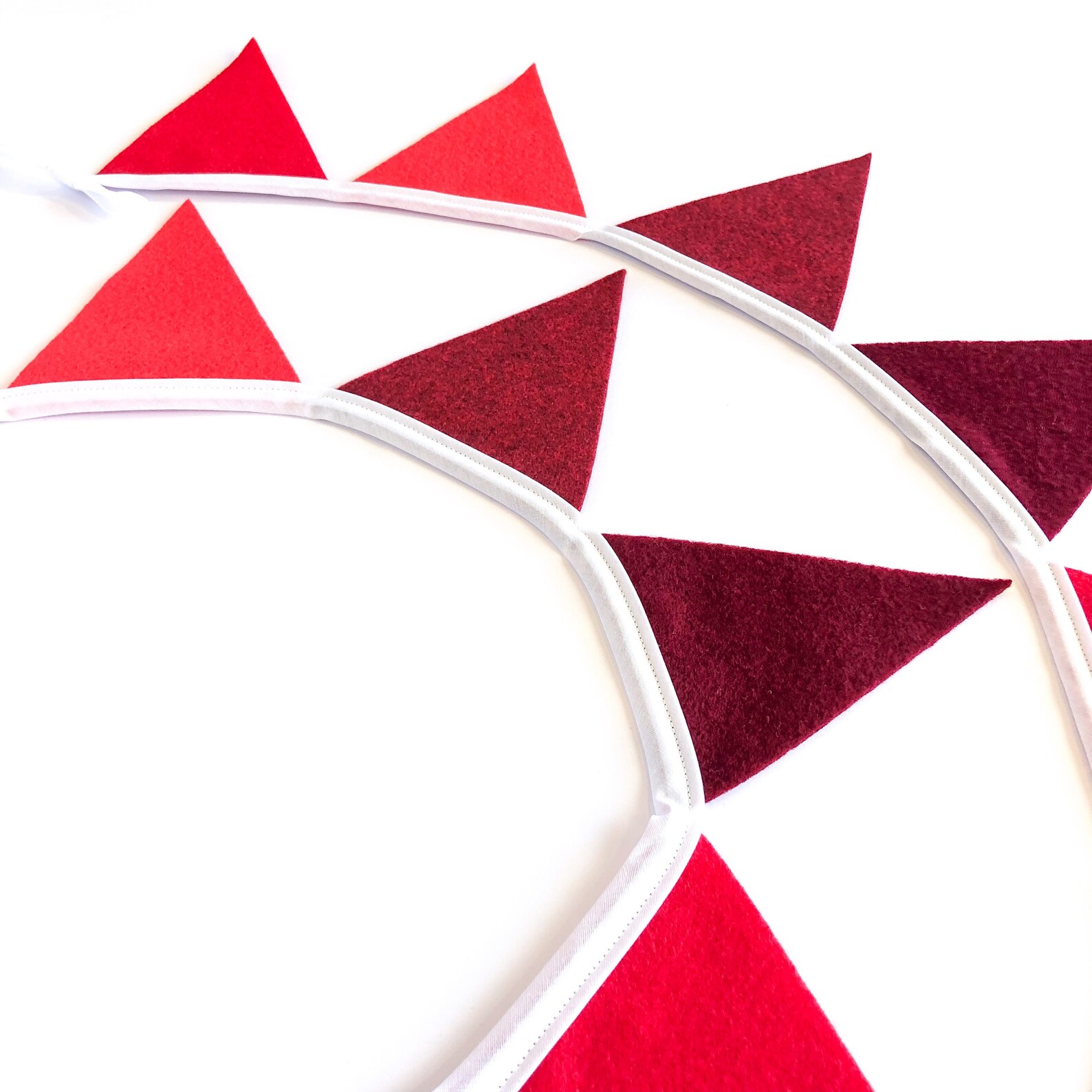 Red Felt Pennant Bunting Banner, Red Triangle Pennant Flag Garland, Red ...