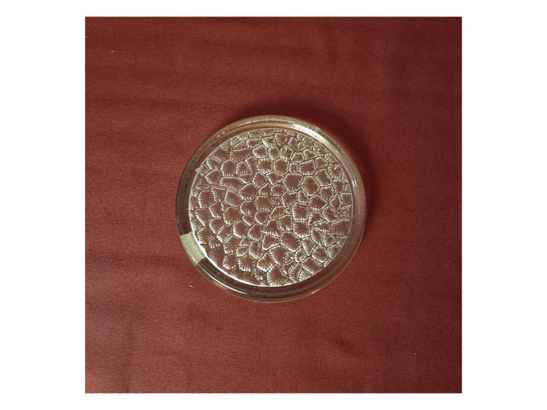 Art Deco Pressed Glass Wine Bottle Rest - Crushed Ice Motif, French ...