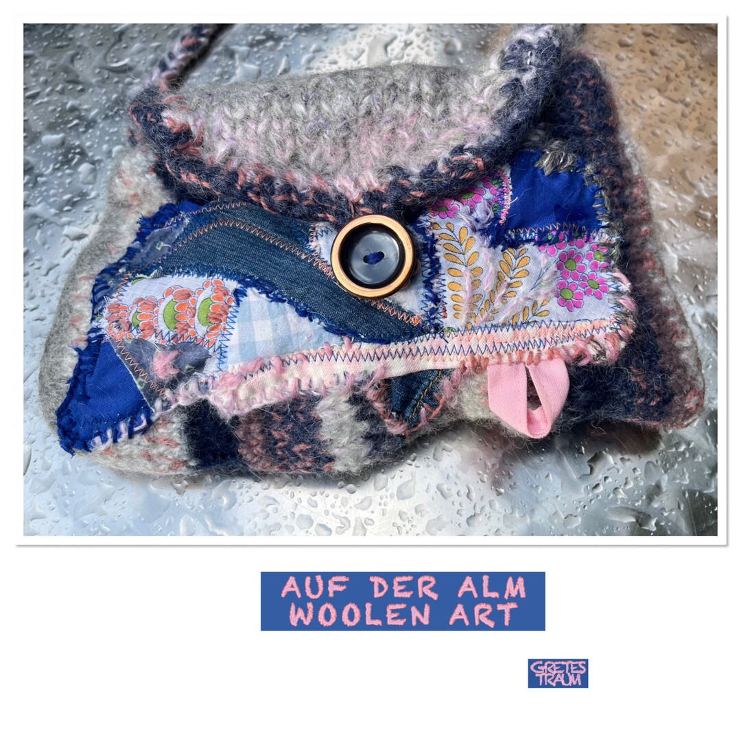 Bag, Boho, Blue Pink, ON THE ALM, Unique Handmade, Ethnic, Alps ...