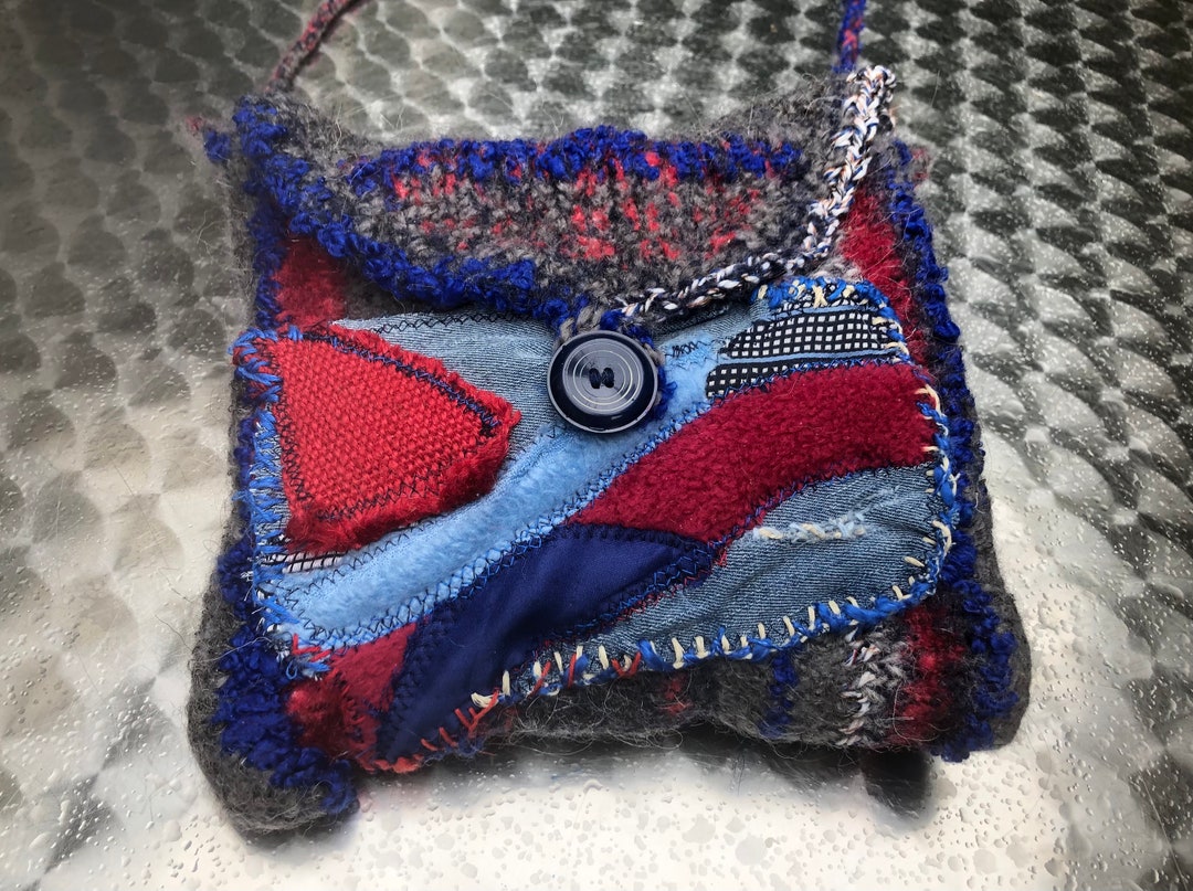 BAG, Boho, ATLANTIC, Blue, Red, Maritime, Unique Handmade, Unique Art ...