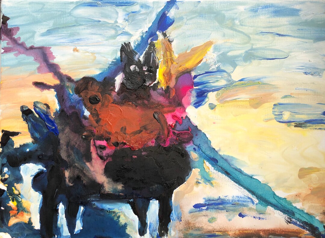 Painting, Original, BREMER STADTMUSIKANTEN TODAY, Fairy Tales, Acrylic ...