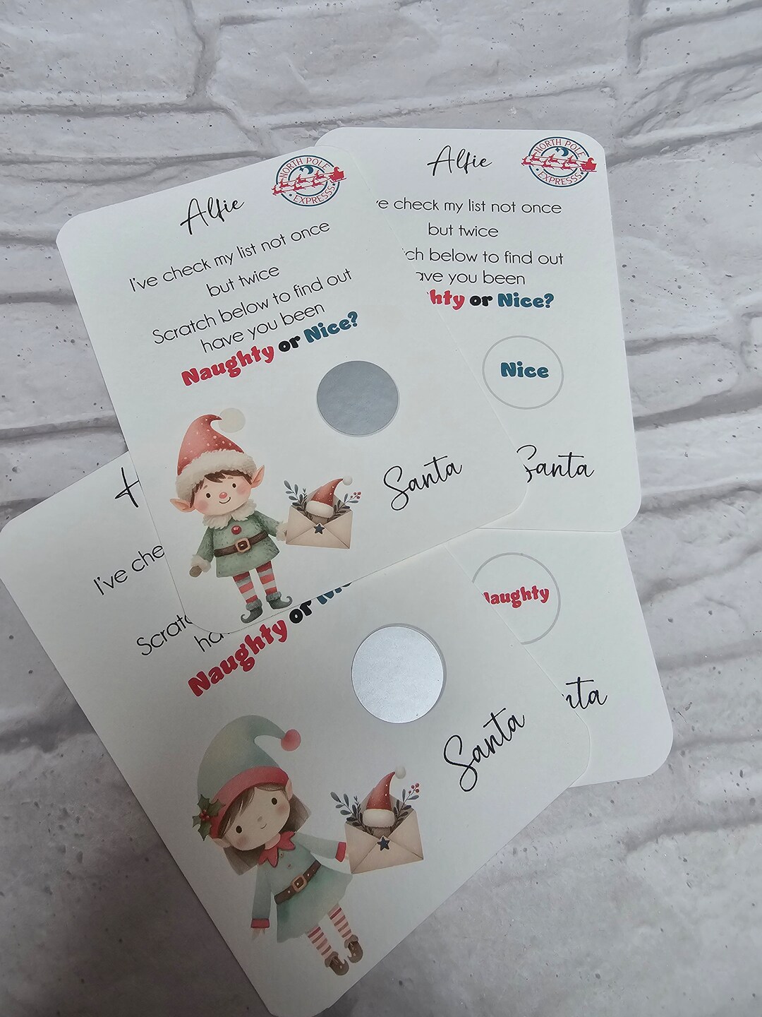 Naughty or Nice Scratch Card Certificate | Santas List | Reindeer Food ...