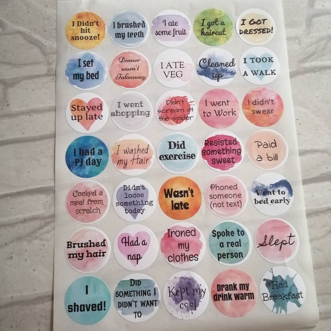 Adulting Quote Stickers | Wellbeing Awareness Planner | Inspirational ...