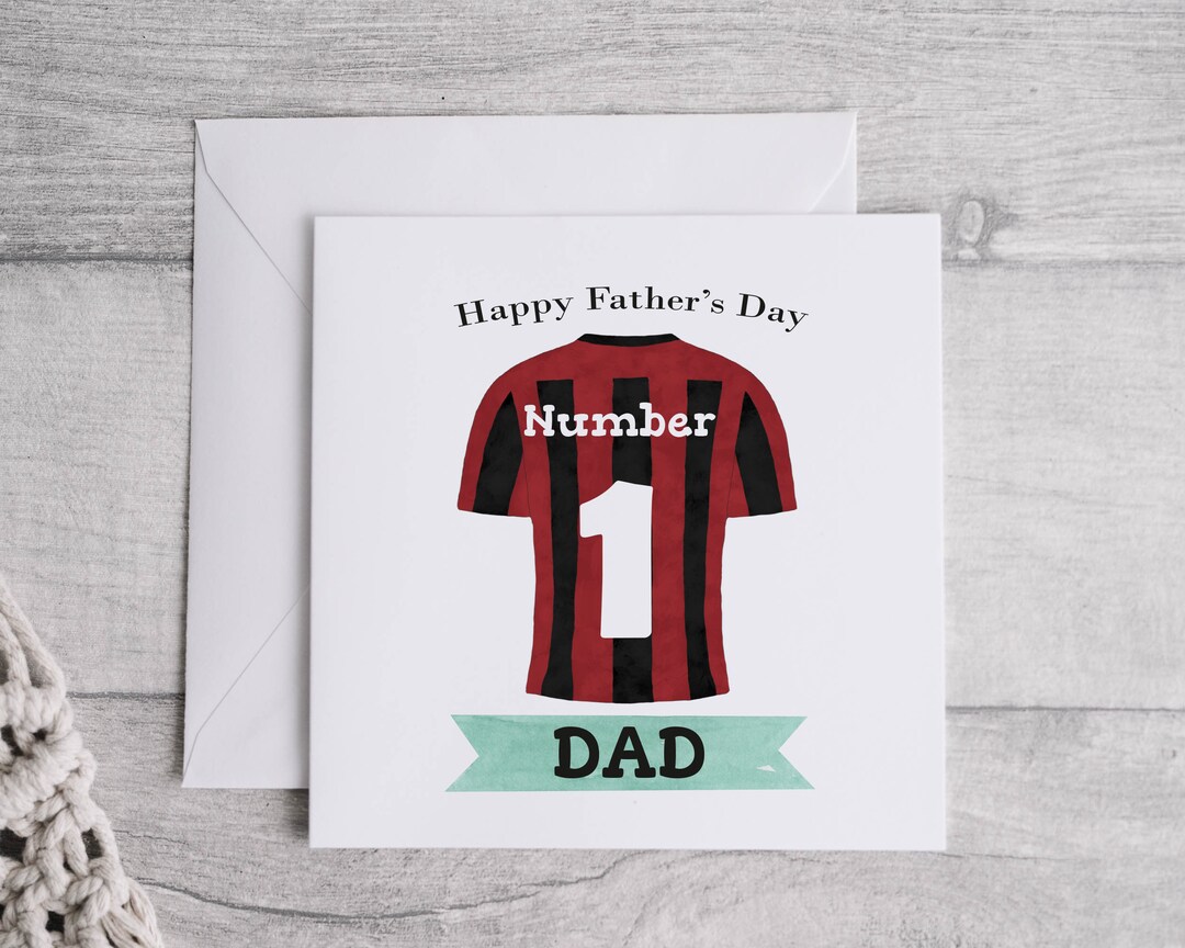 Personalised Football Fathers Day Card | Happy Fathers Day | Number 1 ...