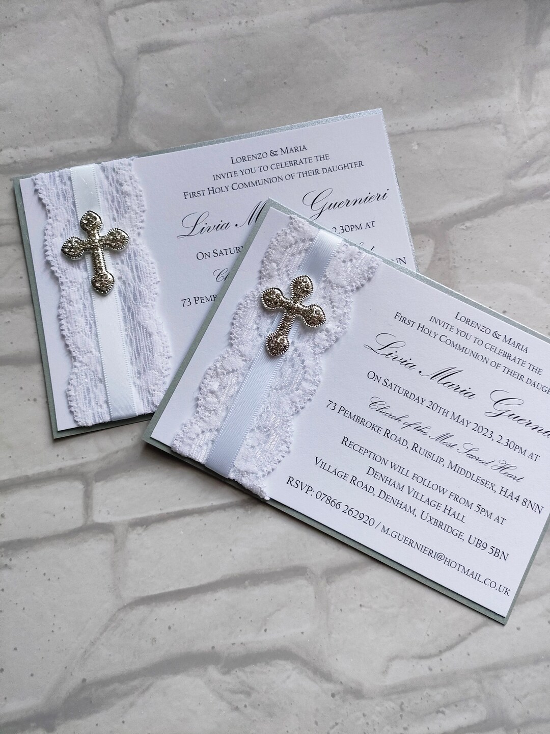 SAMPLE First Holy Communion Invitation Confirmation Stationery Baptism ...