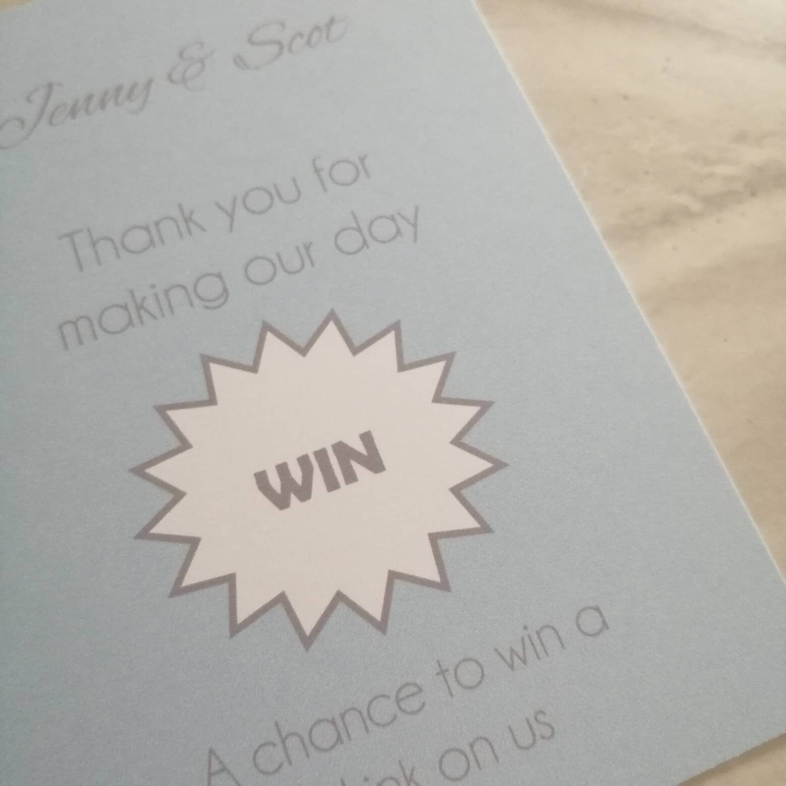 Personalised Wedding Scratch Card Favour Tokens Cards. - Etsy UK