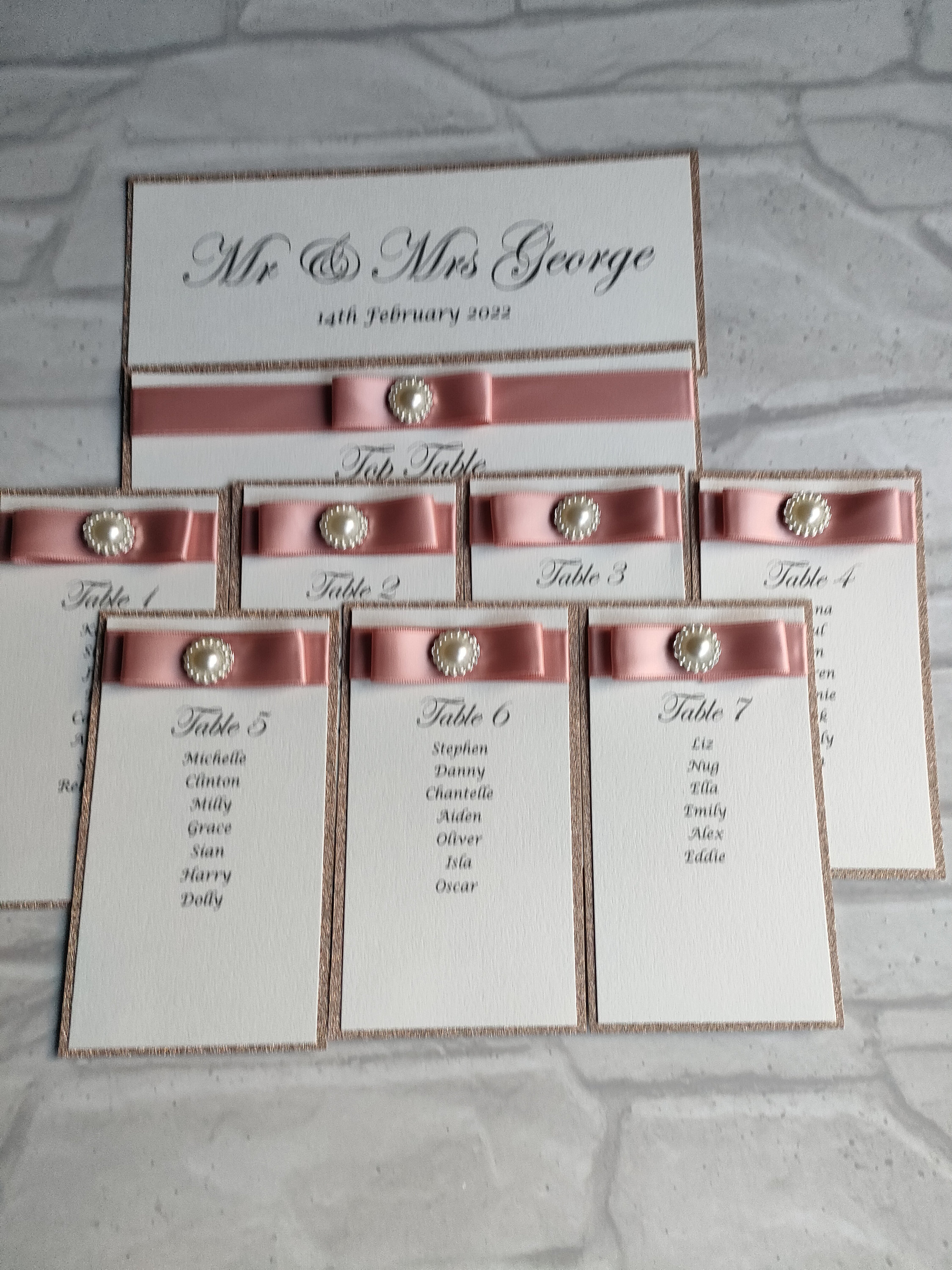 Rose Gold Wedding Table Plan Cards Seating Chart - Etsy UK