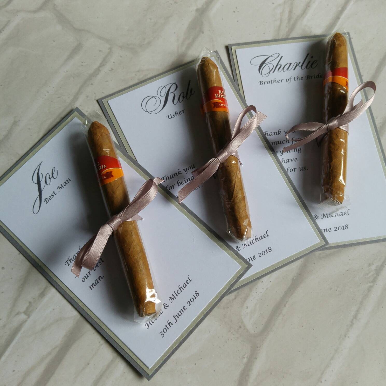 Best Man Cigar Card | Grooms Party Thank You Cards | Personalised ...