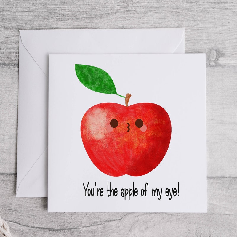 Apple Pun Card - Etsy