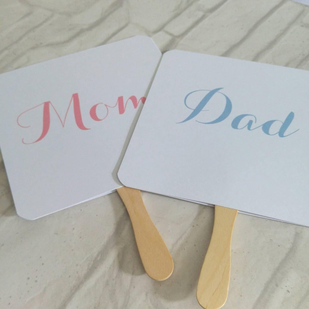Mom & Dad Paddle Fans: Baby Shower Photo Props - Etsy