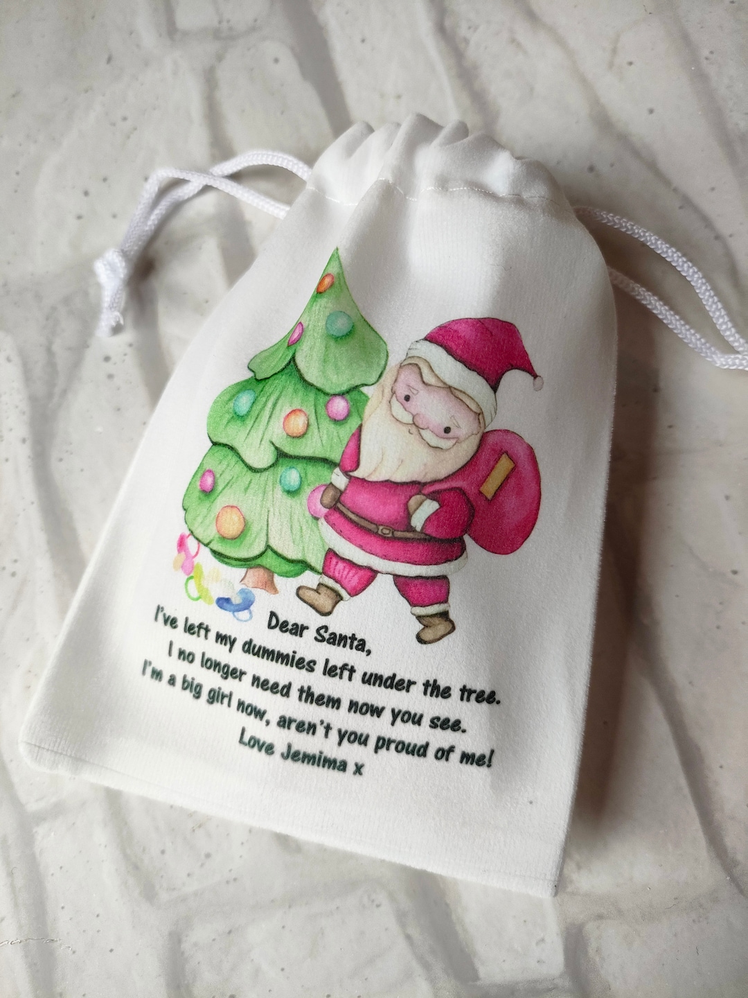 Personalised Dummy for Santa Bag | Pacifier Dummies Christmas Bag ...
