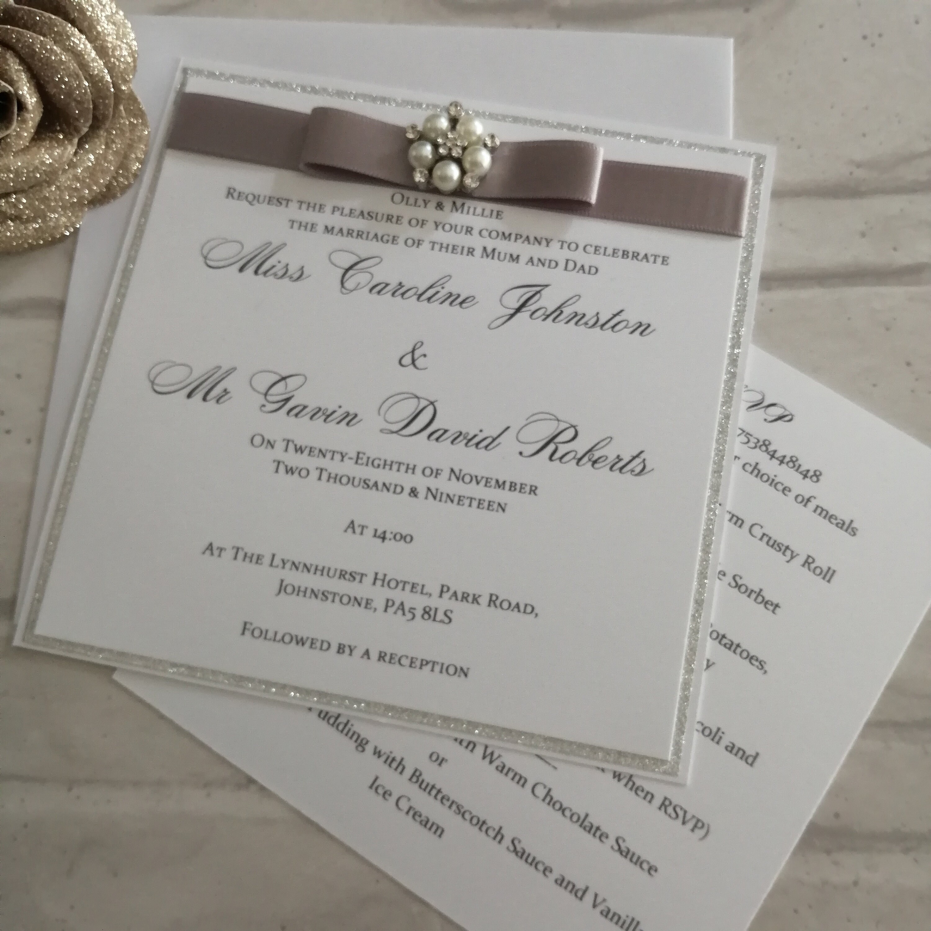 Elegant Wedding Invitations With Rhinestones
