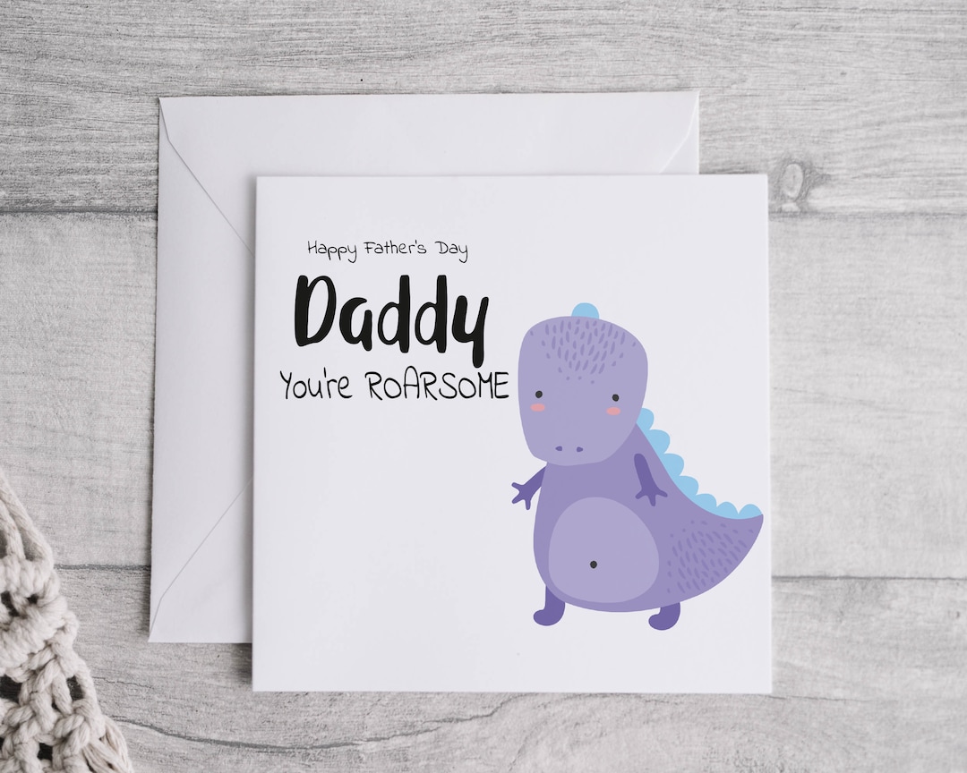 Personalised Roarsome Dinosaur Fathers Day Card | Happy Fathers Day ...