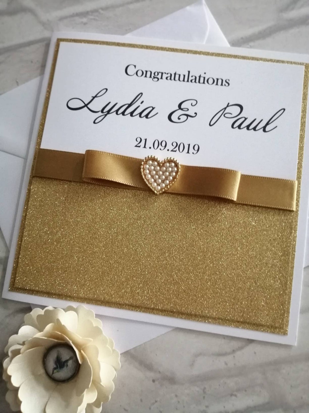 Congratulations Card | Wedding Day Luxury Boxed Card | Personalised ...
