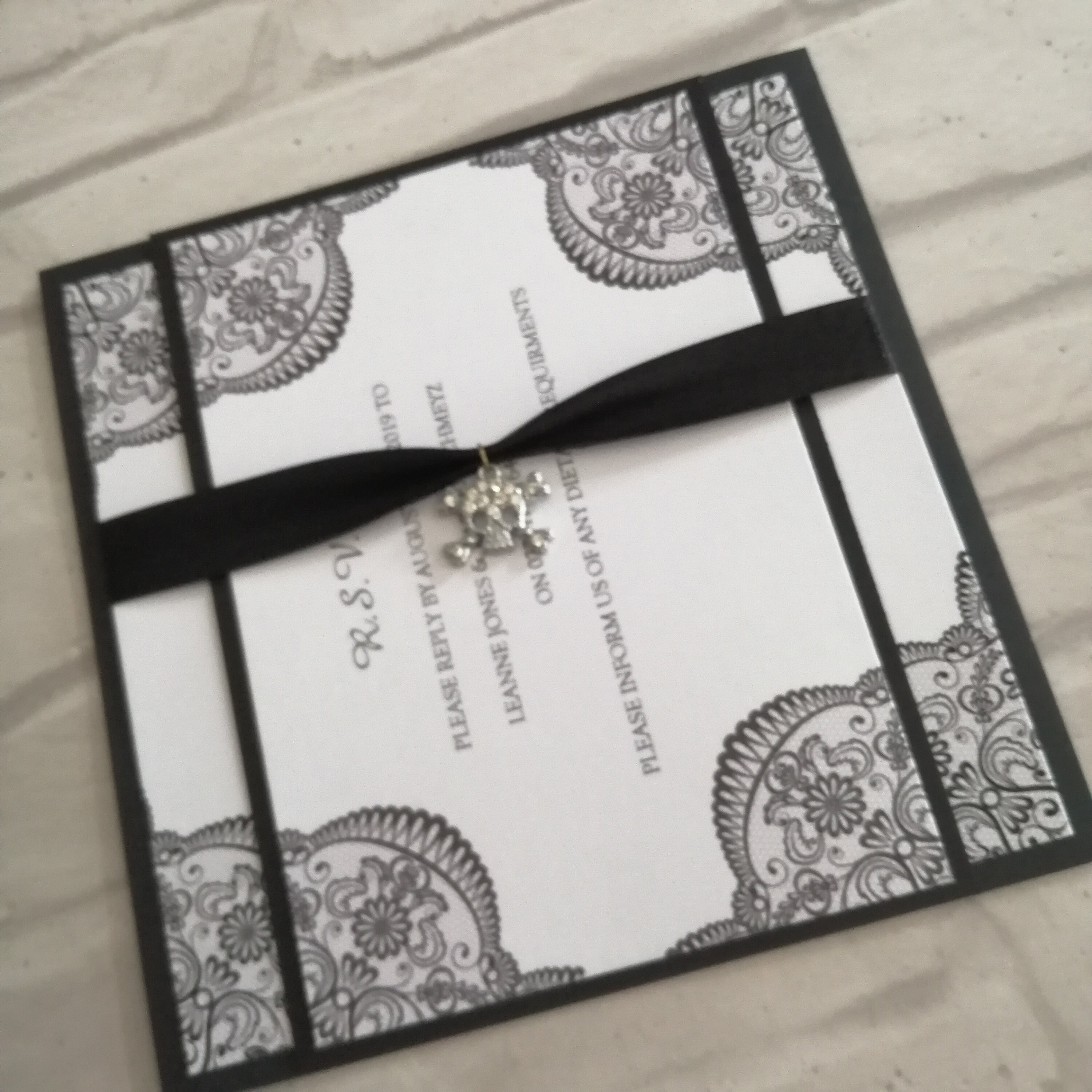 SAMPLE Gothic Wedding Invitations Diamante Skull & - Etsy