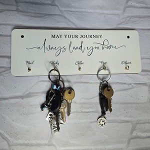 Key Hook | Hanging Wall Key Fob Holder | Personalised Family Gift ...