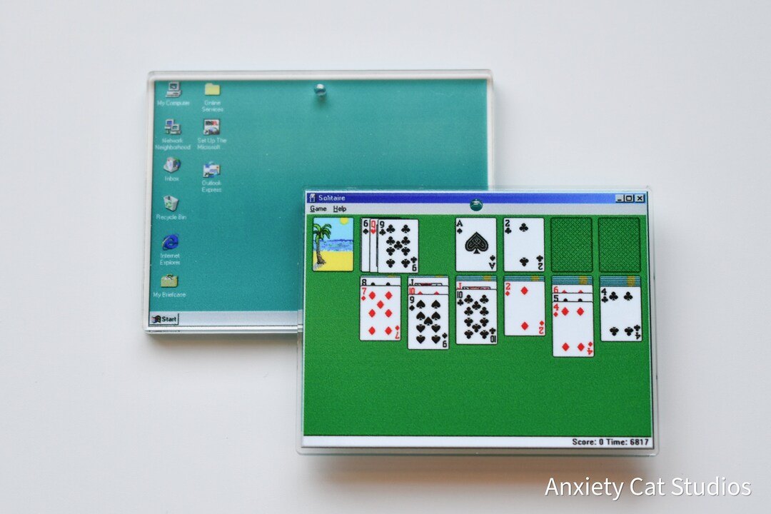 Windows 98 + Solitaire Keychain / Necklace (acrylic Charm) - Etsy