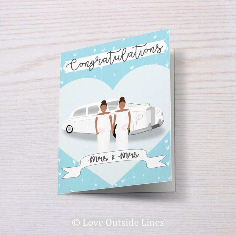 Same Sex Wedding Card Lesbian Wedding Card Bride And Bride Etsy