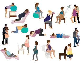 DIGITAL Labor and Birth Positions Poster/ Childbirth | Etsy