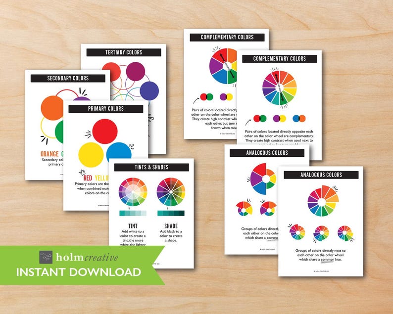 Color Theory Posters, Art Worksheet, Digital PDF, Elementary Art, Color ...