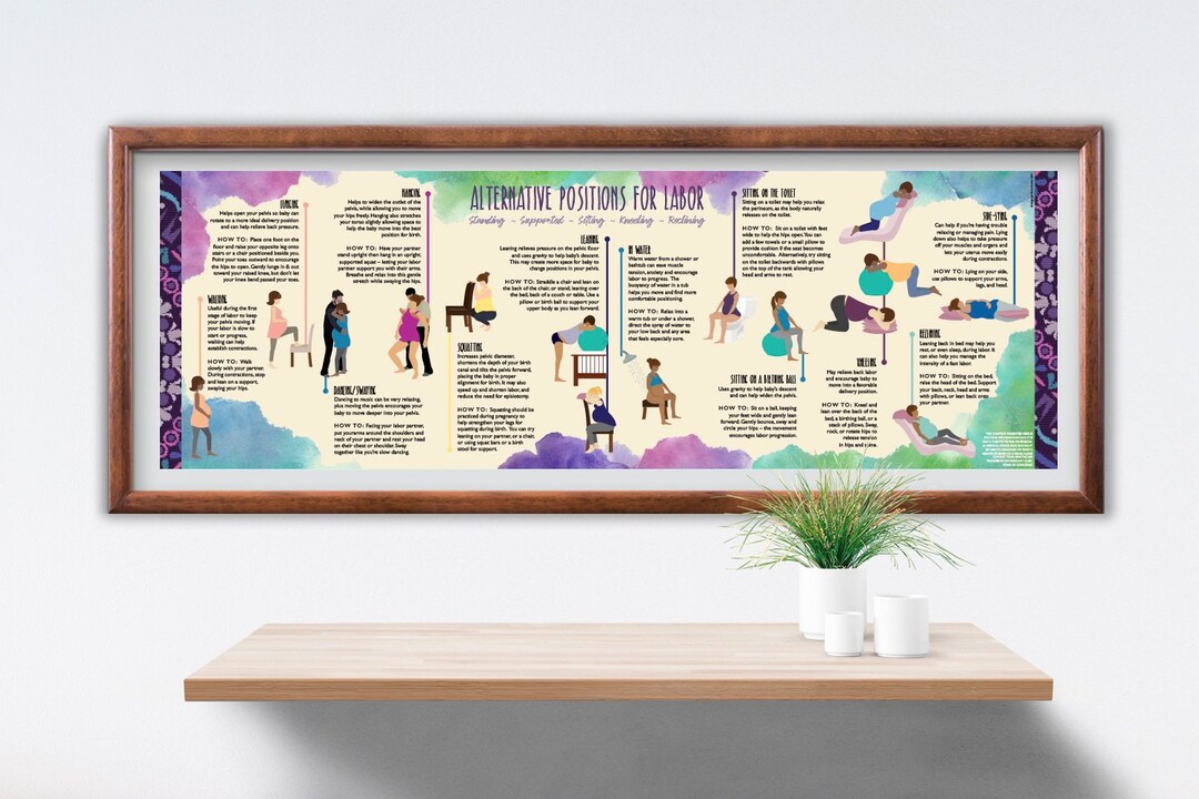 Alternative Labor Positions Poster, Childbirth Education, Doula ...