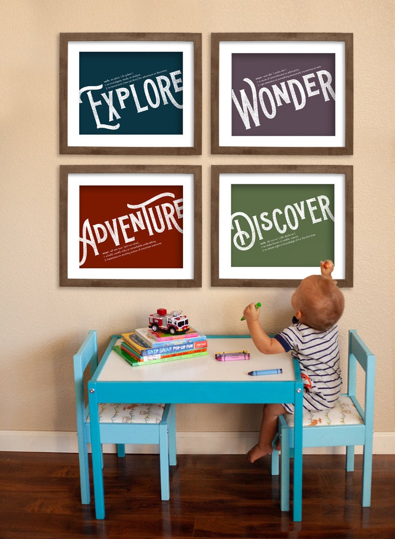 Adventure Explore Discover & Wonder Set of 4 Graphic - Etsy