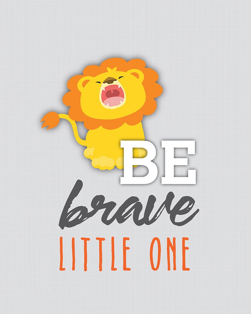 Be Brave Be Kind Dream Big Lion Nursery Prints Baby's | Etsy