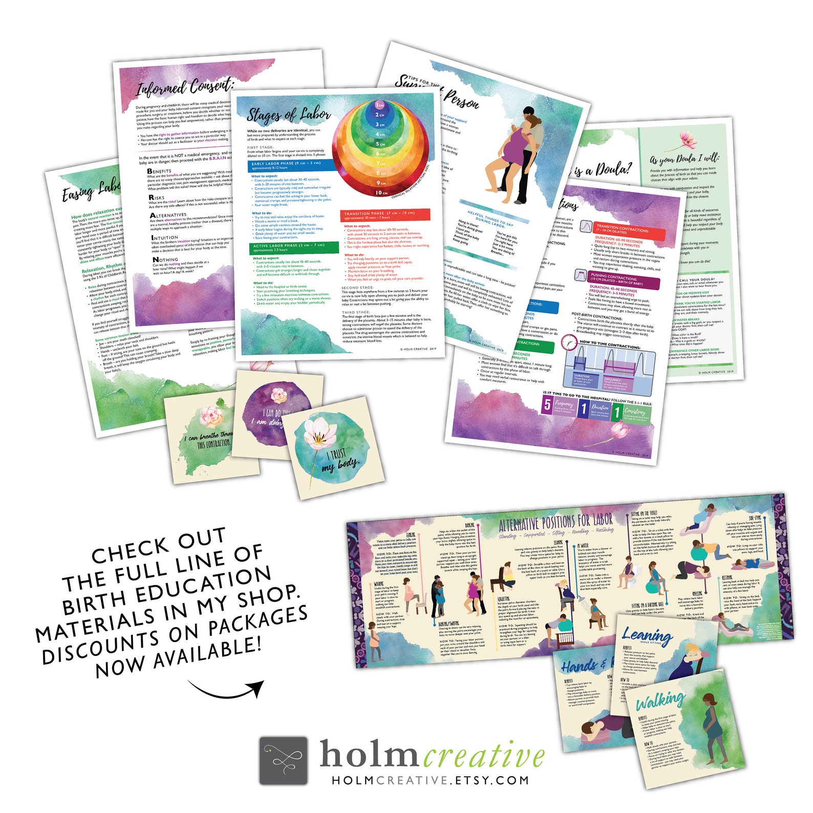 Stages of Labor and Cervical Dilation, Birth Education Handout ...