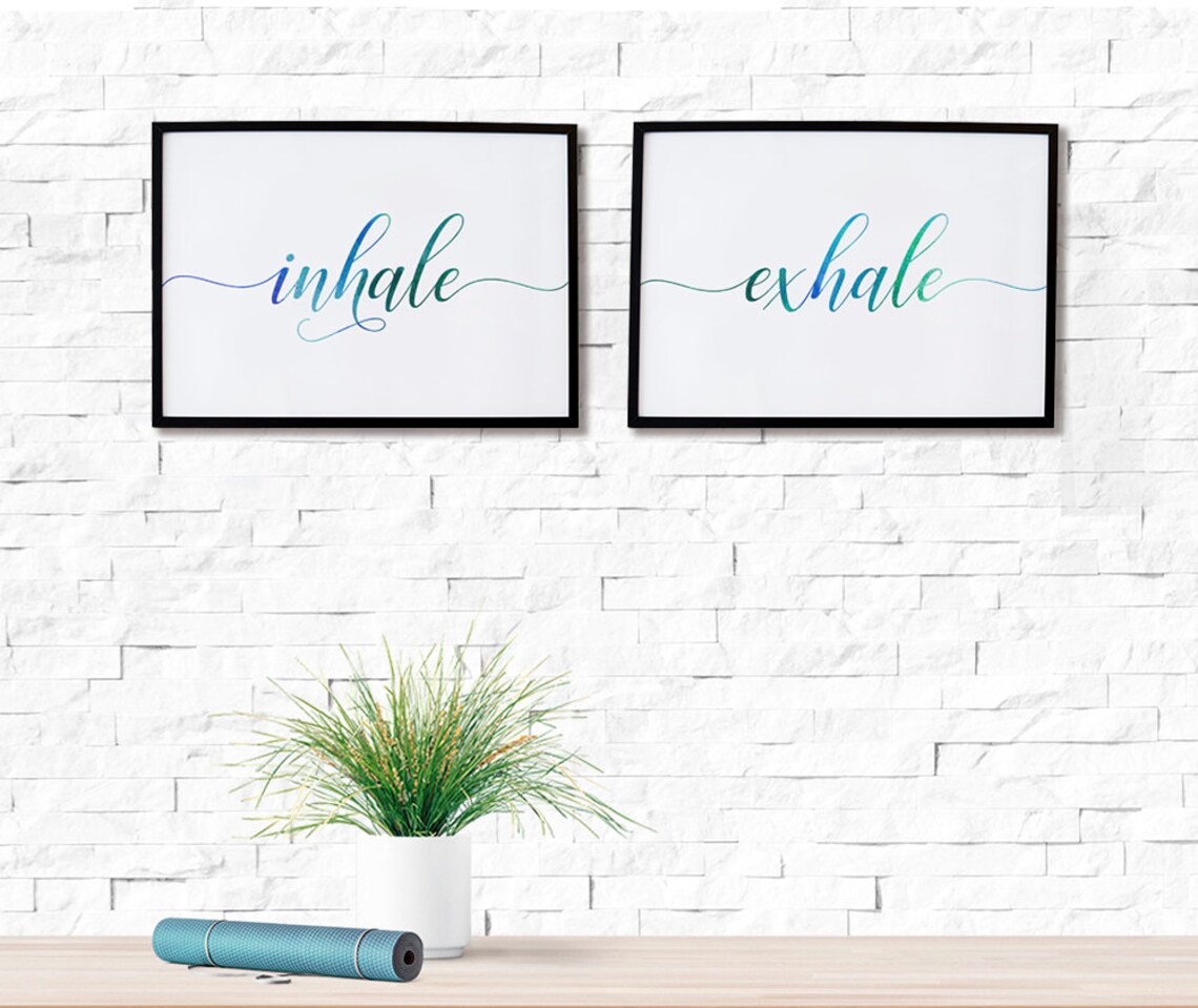 Inhale Exhale Posters Set of Two Instant Download - Etsy