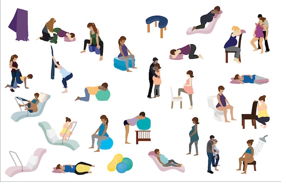 Set 3 Alternative Labor Positions AND Props for Labor and | Etsy