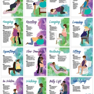 Labor Positions – Full Page Printable Files – Childbirth Education Tool ...