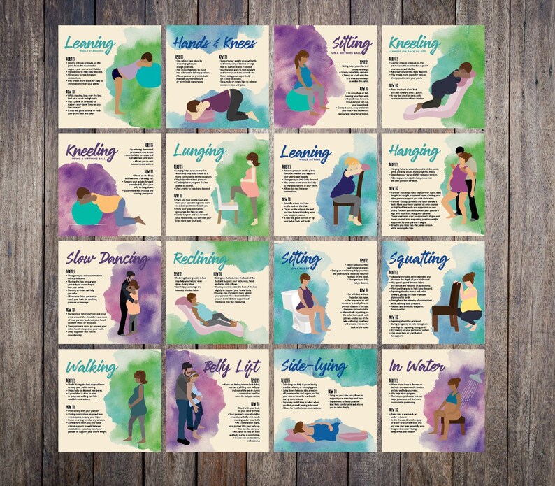 Alternative Labor Positions Printable Files Doula Cards Etsy Canada