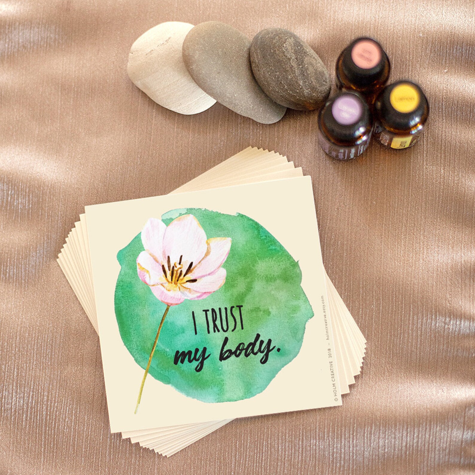 Printable Files - Positive Birth Affirmation Cards Green, Doula Cards ...