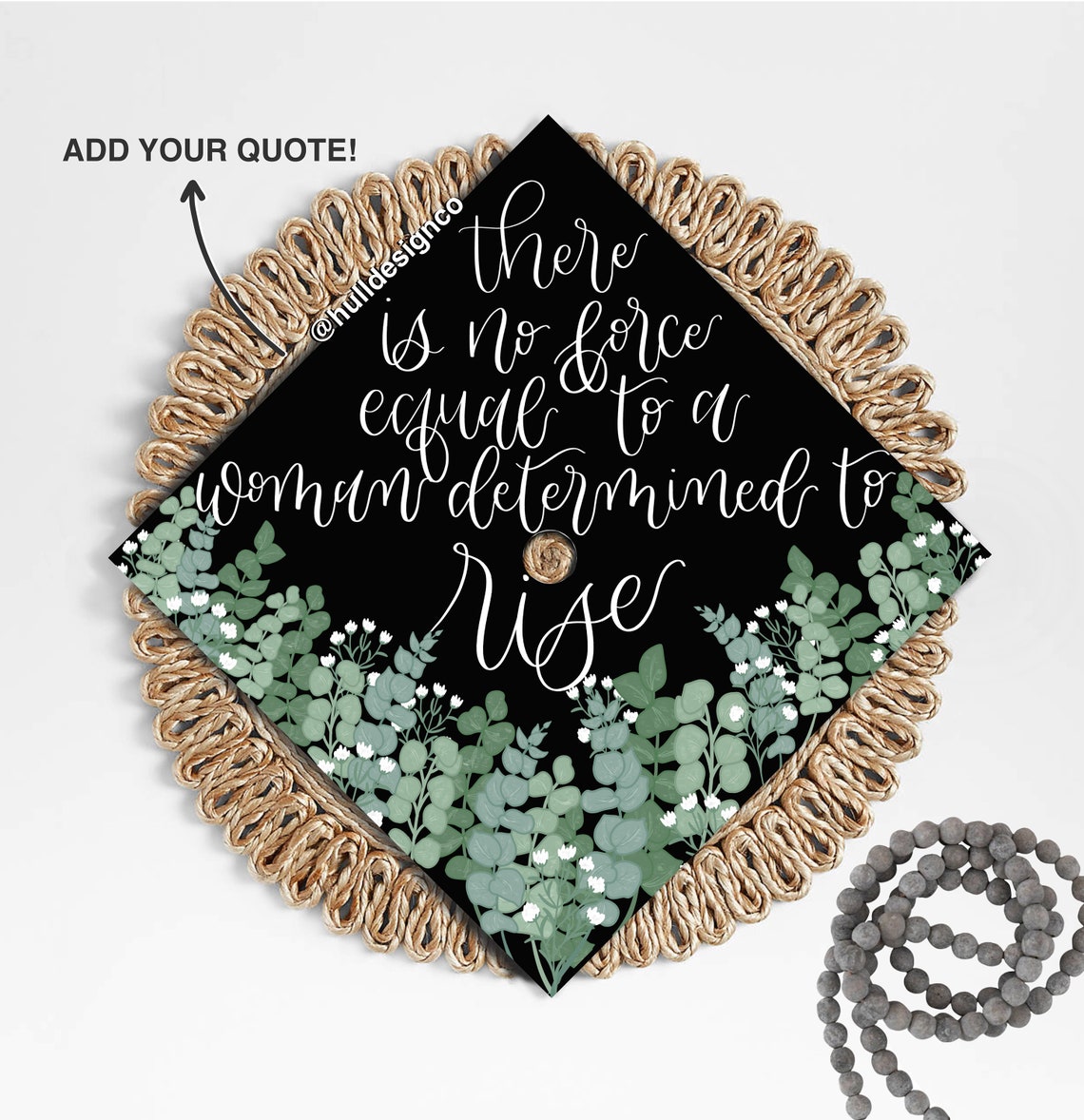 Custom eucalyptus Greenery Graduation Cap Topper/ - Etsy
