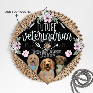 Custom "future Veterinarian" Graduation Cap Topper, Vet Tech Graduation ...