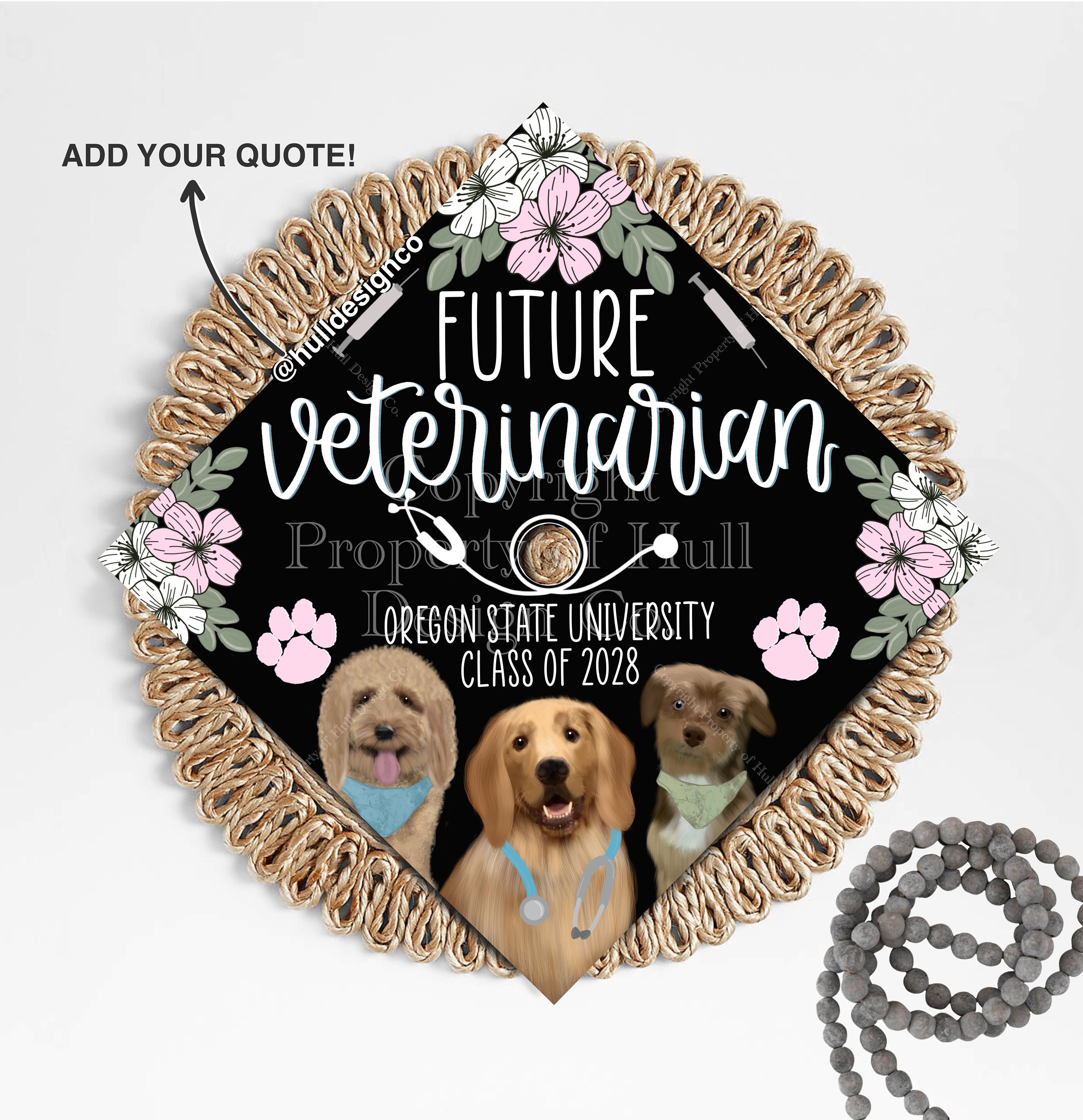 Custom "future Veterinarian" Graduation Cap Topper, Vet Tech Graduation ...