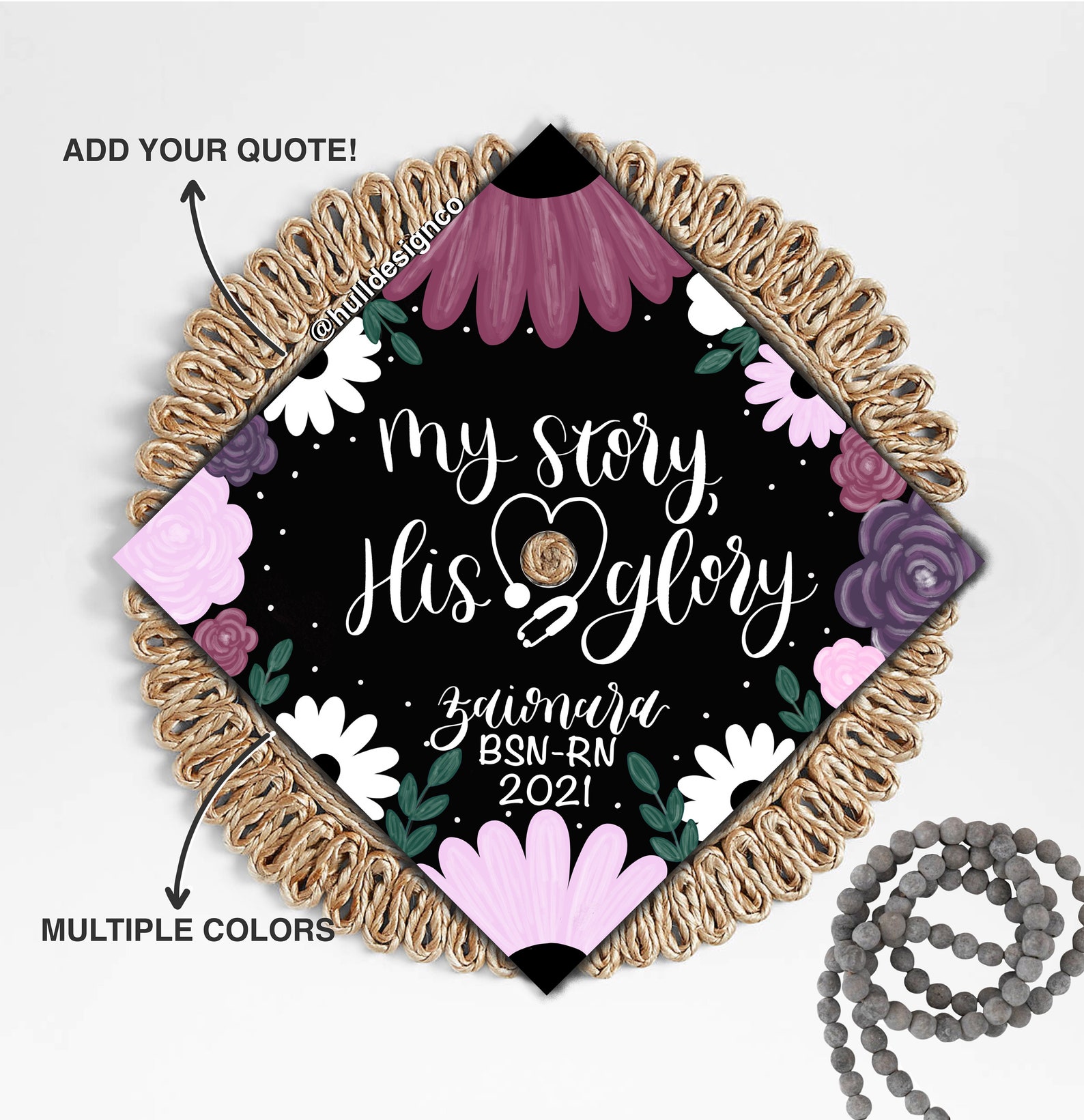 Custom the Sharon Graduation Cap Topper/ Nursing - Etsy