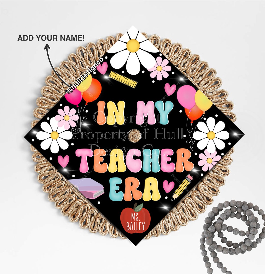 Custom "groovy Teacher" Graduation Cap Topper, Teacher Graduation Cap ...