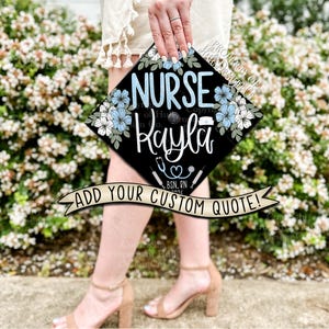 Custom "cherry Blossom Bsn" Graduation Cap Topper, Nursing Graduation ...
