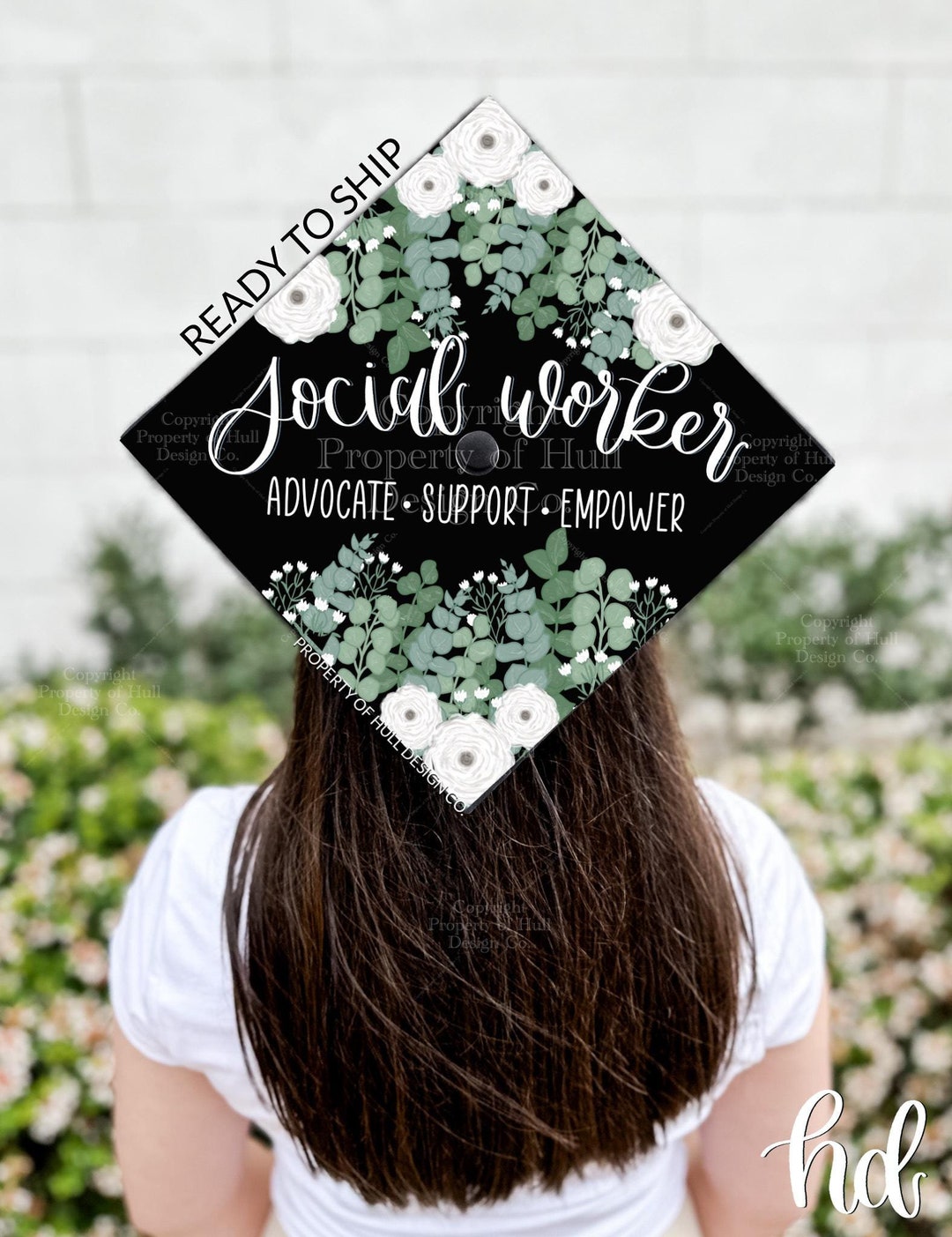 READY TO SHIP Graduation Cap Topper, Grad Cap Cover, Social Work ...